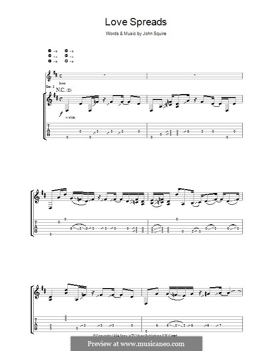 Love Spreads (The Stone Roses) by J. Squire - sheet music on MusicaNeo