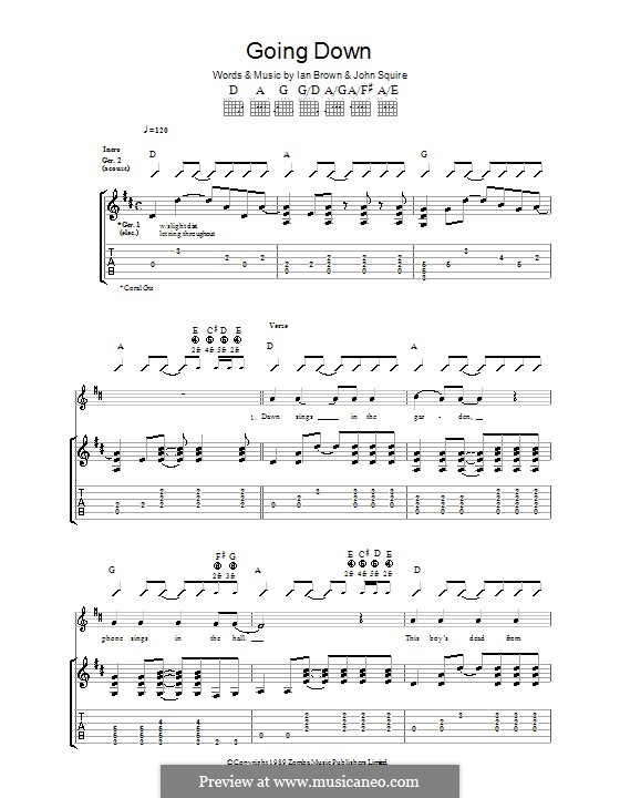 Going Down (The Stone Roses) by I. Brown, J. Squire on MusicaNeo