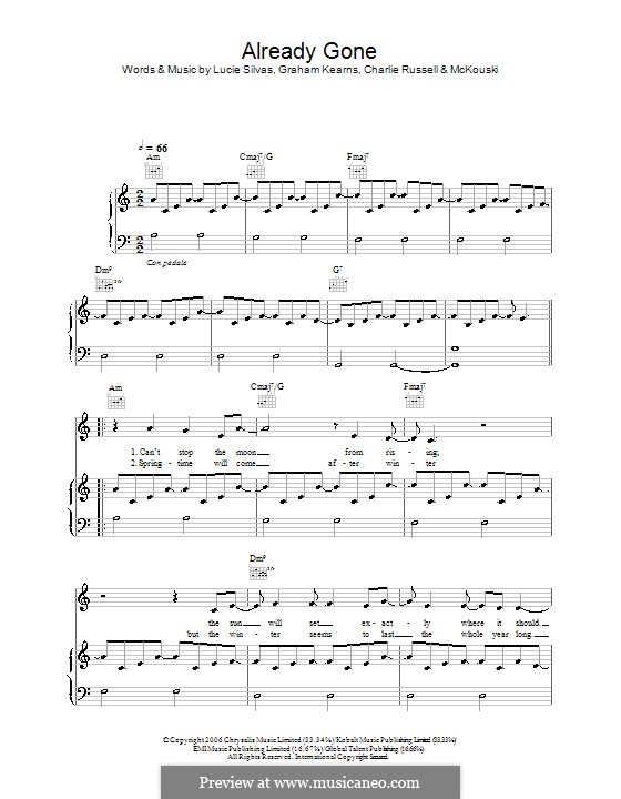 Already Gone by McKouski, C. Russell, G. Kearns - sheet music on MusicaNeo