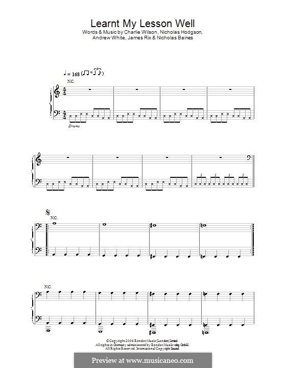 Learnt My Lesson Well (Kaiser Chiefs) by A. White, J. Rix, N. Baines, N ... Learnt My Lesson Well (Kaiser Chiefs) by A. White, J. Rix, N. Baines, N ...