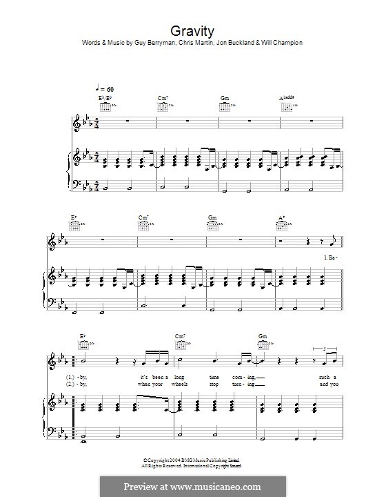 Gravity (Embrace) by C. Martin, G. Berryman, J. Buckland, W. Champion ...