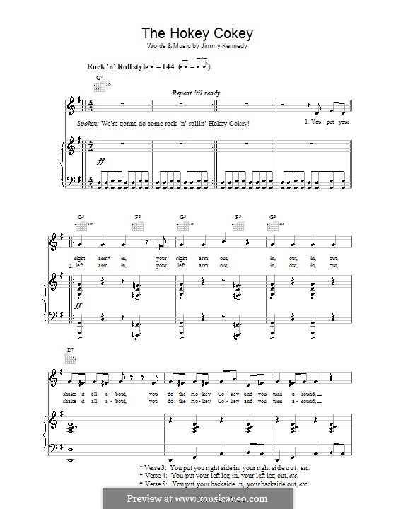 The Hokey Cokey by J. Kennedy - sheet music on MusicaNeo