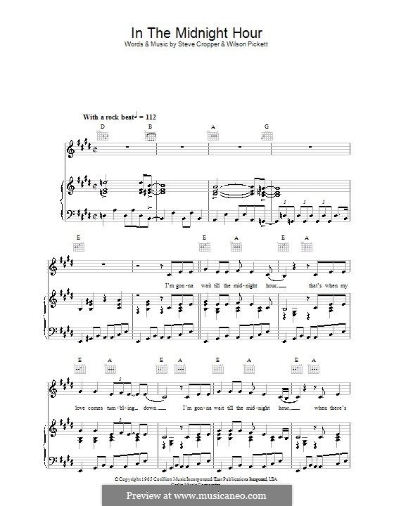 In the Midnight Hour by S. Cropper, W. Pickett - sheet music on MusicaNeo