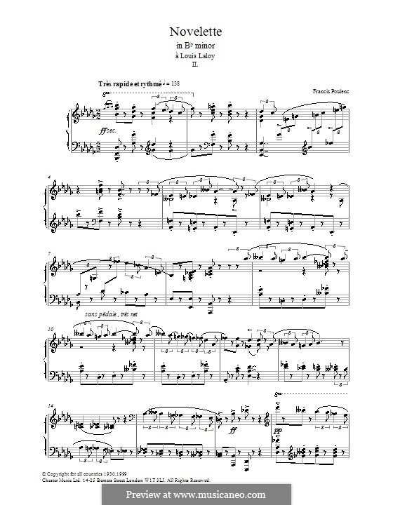 Three Novelettes by F. Poulenc - sheet music on MusicaNeo