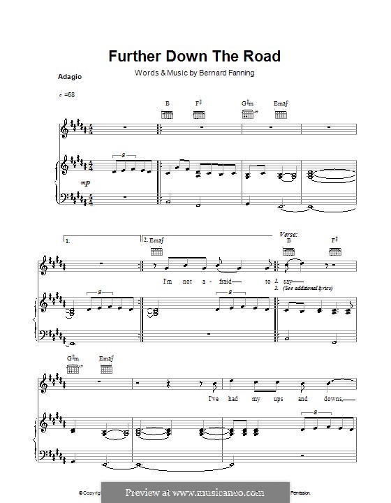 Further Down the Road by B. Fanning - sheet music on MusicaNeo