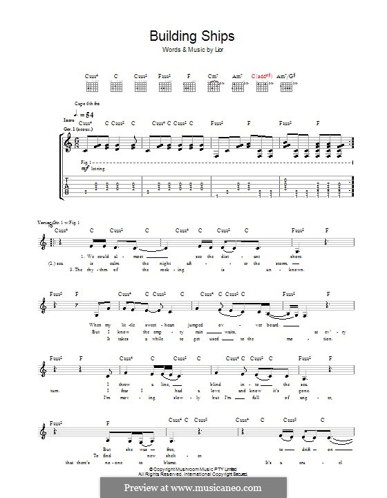 Building Ships by Lior - sheet music on MusicaNeo