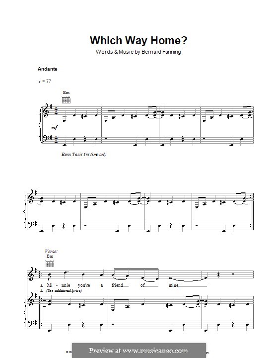 Which Way Home by B. Fanning - sheet music on MusicaNeo