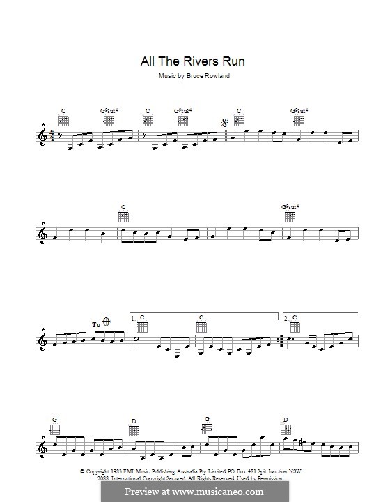 All the Rivers Run by B. Rowland - sheet music on MusicaNeo