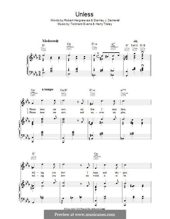 Unless by H. Tilsley - sheet music on MusicaNeo