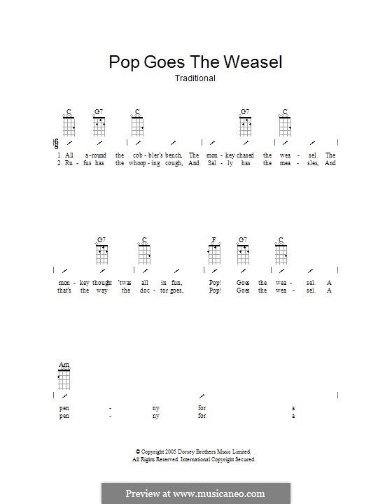 Pop Goes the Weasel by folklore - sheet music on MusicaNeo
