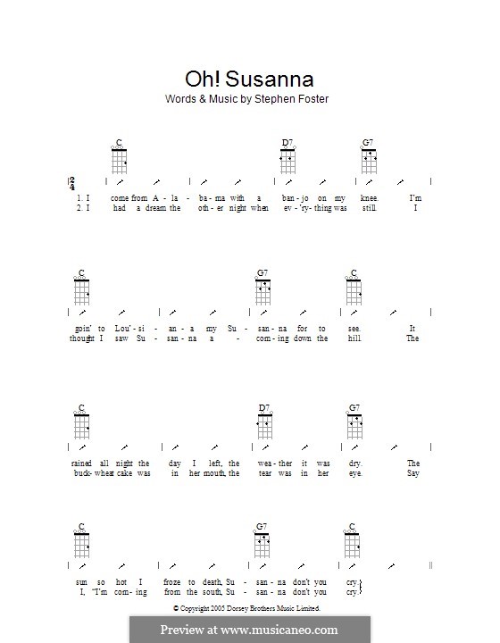 Oh! Susanna by S.C. Foster - free download on MusicaNeo