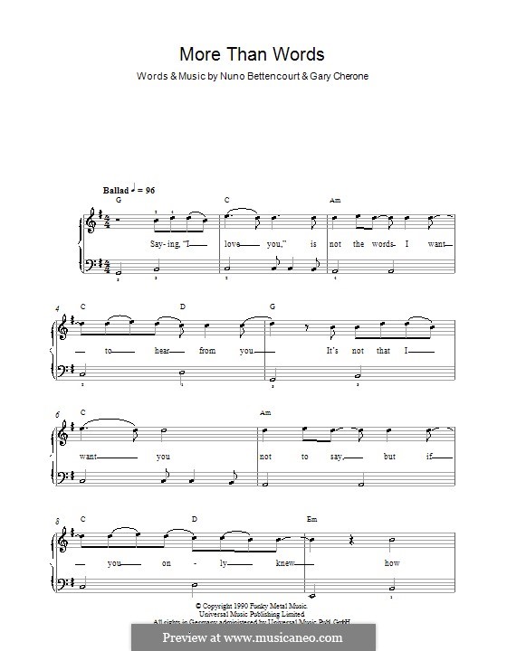 More Than Words (Extreme) by G. Cherone, N. Bettencourt on MusicaNeo