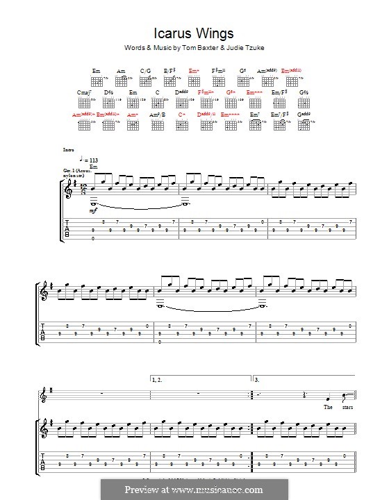 Icarus Wings by J. Tzuke - sheet music on MusicaNeo