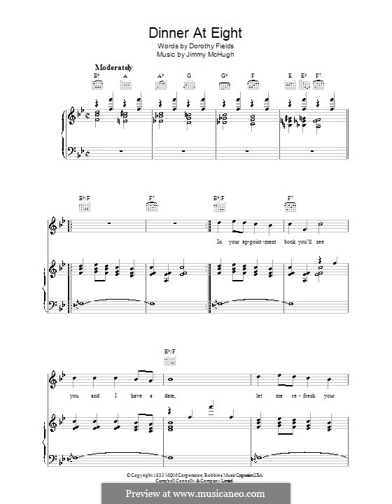 Dinner at Eight by D. Fields - sheet music on MusicaNeo