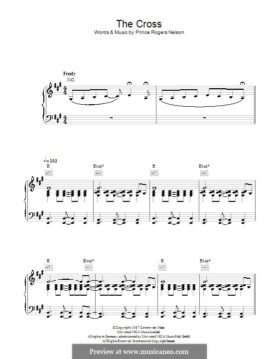 The Cross by Prince - sheet music on MusicaNeo