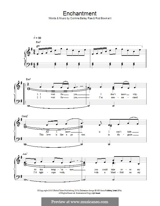 Enchantment (Corinne Bailey Rae) by R. Bowkett - sheet music on MusicaNeo