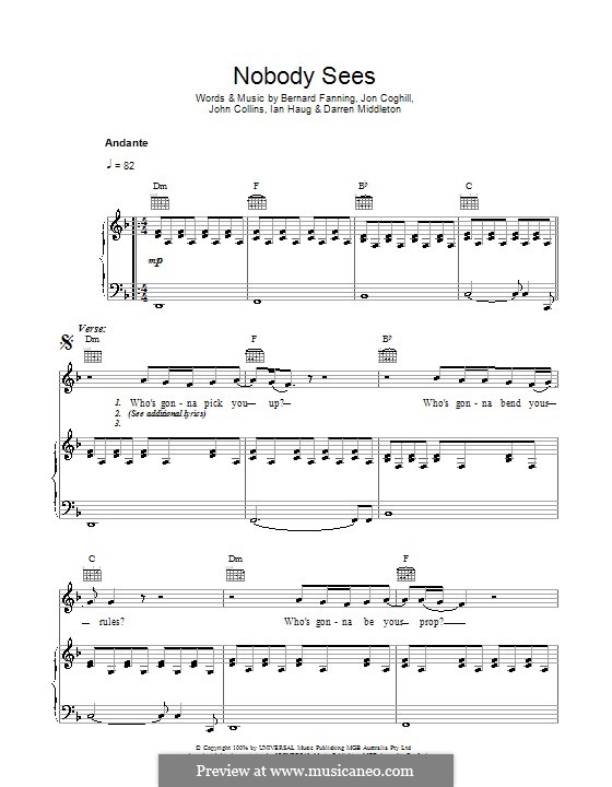 Nobody Sees (Powderfinger) by B. Fanning, D. Middleton, I. Haug, J ...