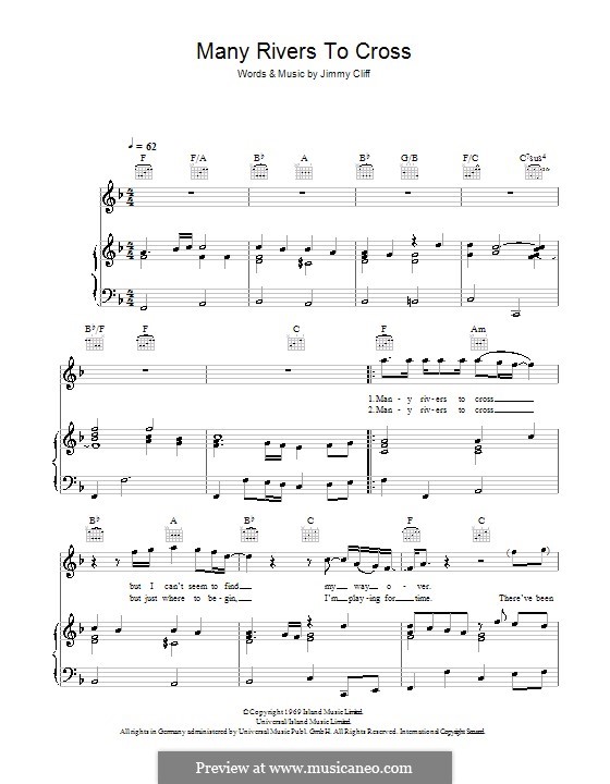 Many Rivers to Cross (UB40) by J. Cliff - sheet music on MusicaNeo