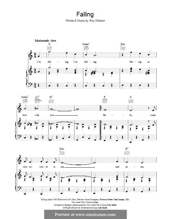 Falling by R. Orbison - sheet music on MusicaNeo