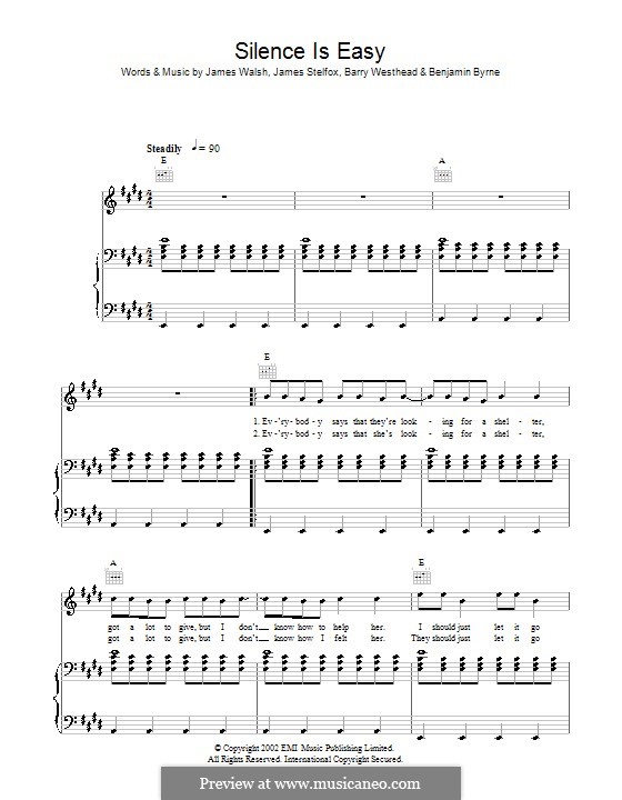 Silence Is Easy (Starsailor) by B. Westhead, B. Byrne, J. Stelfox, J ...