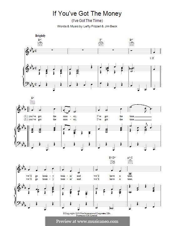 If You've Got the Money / I've Got the Time (Lefty Frizzell) by J. Beck ...
