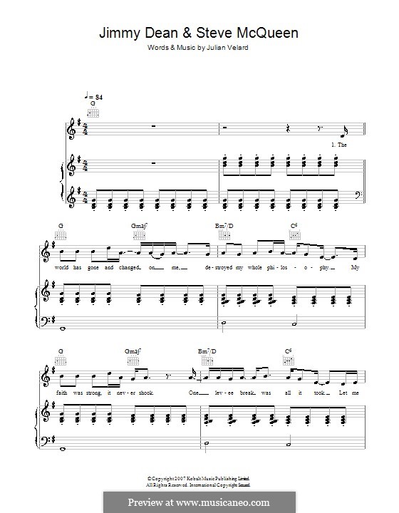 Jimmy Dean & Steve McQueen by J. Velard - sheet music on MusicaNeo