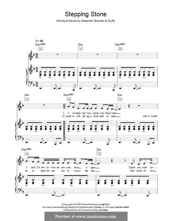 Stepping Stone (Duffy) by S. Booker - sheet music on MusicaNeo
