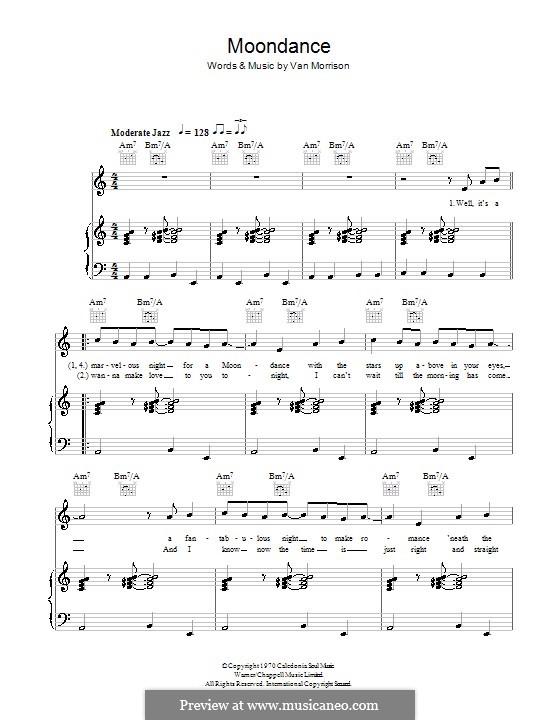 Moondance by V. Morrison - sheet music on MusicaNeo