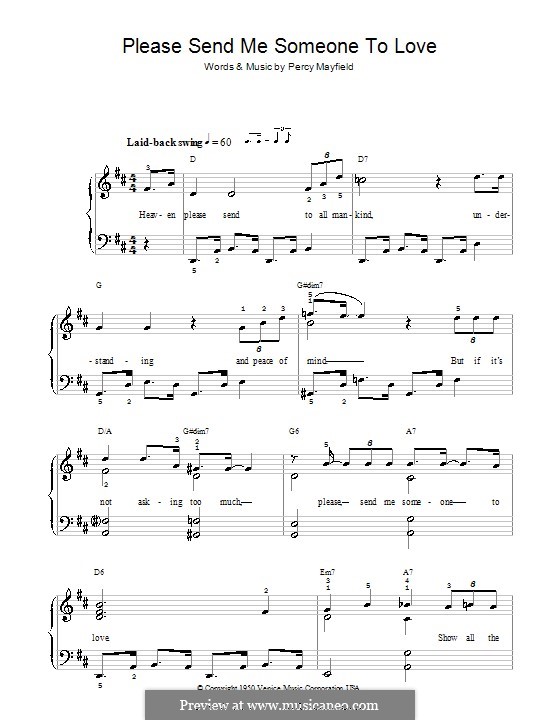 Please Send Me Someone to Love by P. Mayfield - sheet music on MusicaNeo