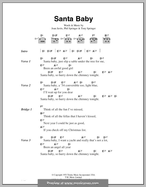 Vocal version (Santa Baby (Eartha Kitt)) by J. Javits, P. Springer, T ...