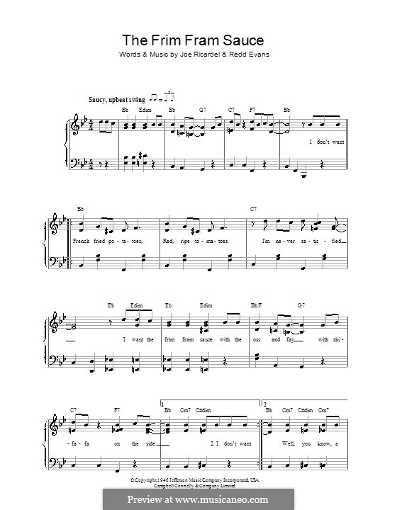 The Frim Fram Sauce by J. Ricardel - sheet music on MusicaNeo