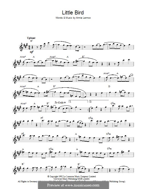 Little Bird by A. Lennox - sheet music on MusicaNeo