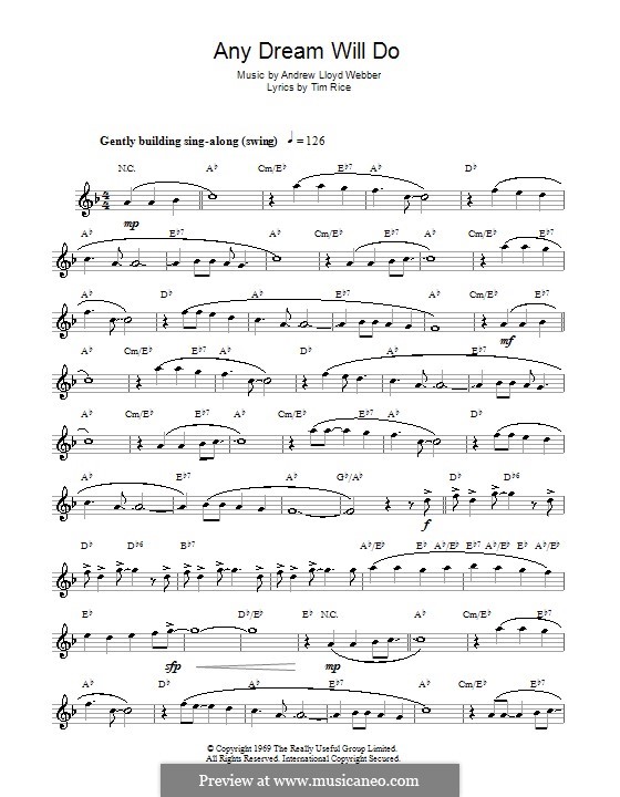 Any Dream Will Do (Joseph and The Amazing Technicolor Dreamcoat) by A.L ...