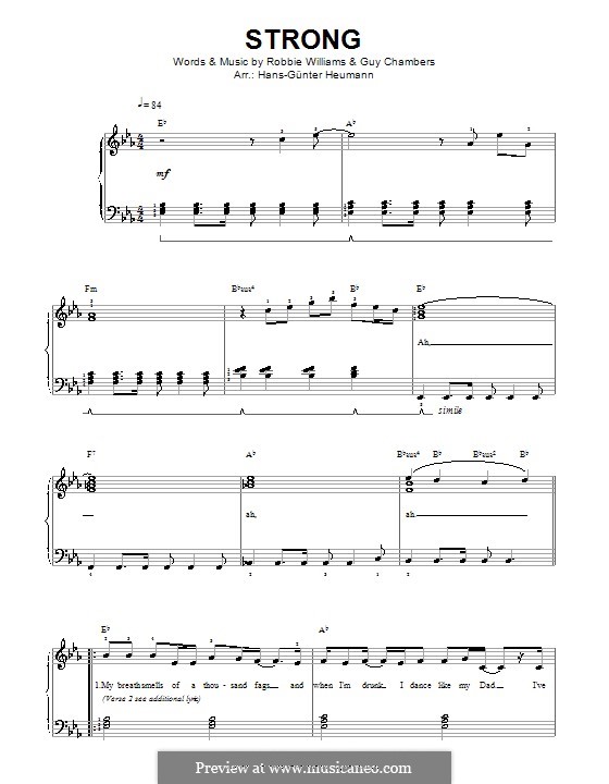 Strong by G. Chambers, R. Williams - sheet music on MusicaNeo