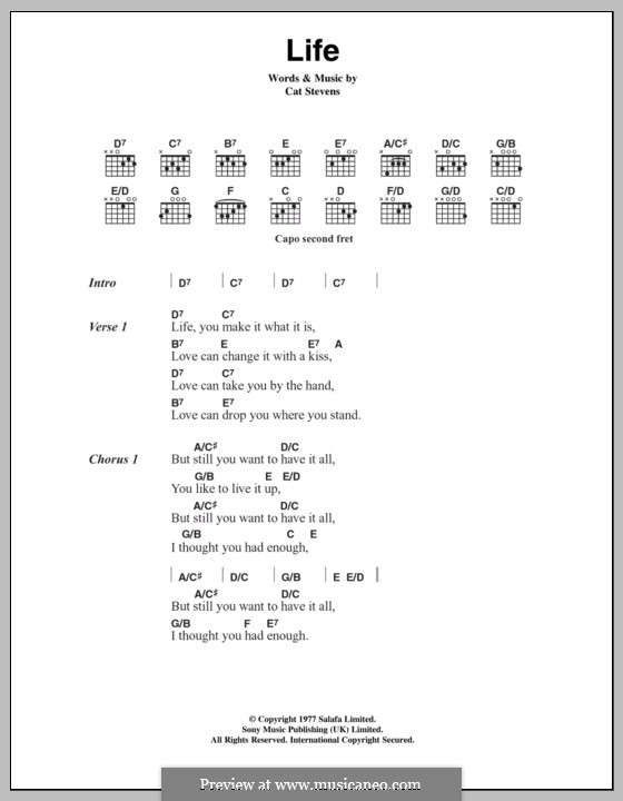 Life by C. Stevens - sheet music on MusicaNeo