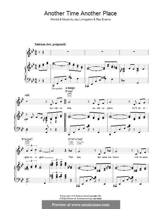 Another Time, Another Place (Patti Page) by J. Livingston, R. Evans on ...