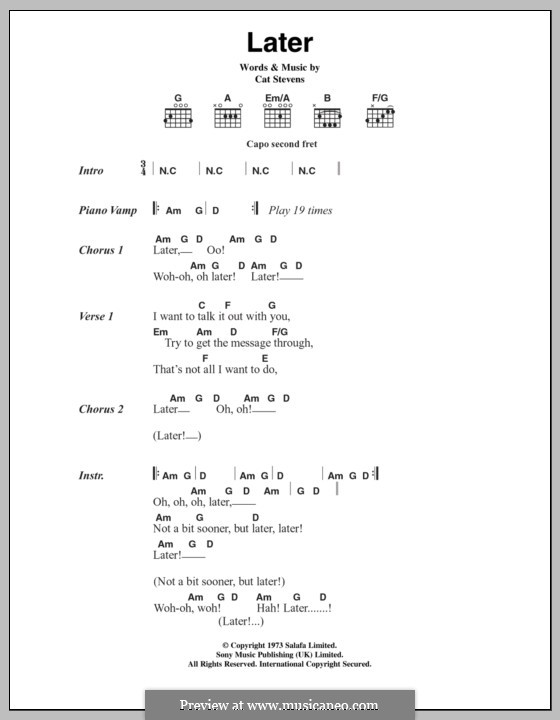 Later by C. Stevens - sheet music on MusicaNeo