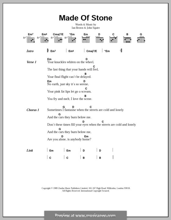 Made of Stone (The Stone Roses) by I. Brown, J. Squire on MusicaNeo