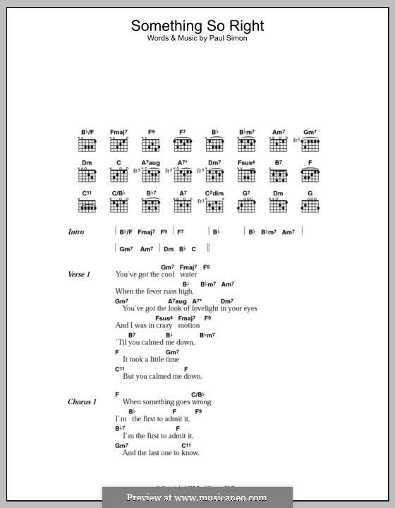 Something So Right by P. Simon - sheet music on MusicaNeo