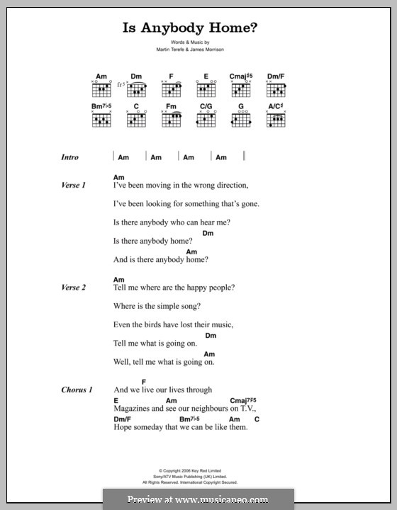 Is Anybody Home? by M. Terefe - sheet music on MusicaNeo