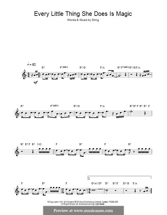 Every Little Thing She Does Is Magic (The Police) by Sting on MusicaNeo