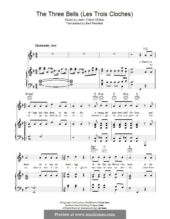 The Three Bells (Les Trois Cloches) by J. Villard on MusicaNeo