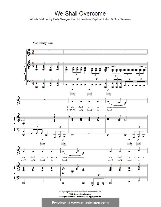 We Shall Overcome by F. Hamilton, G. Carawan, Z. Horton on MusicaNeo