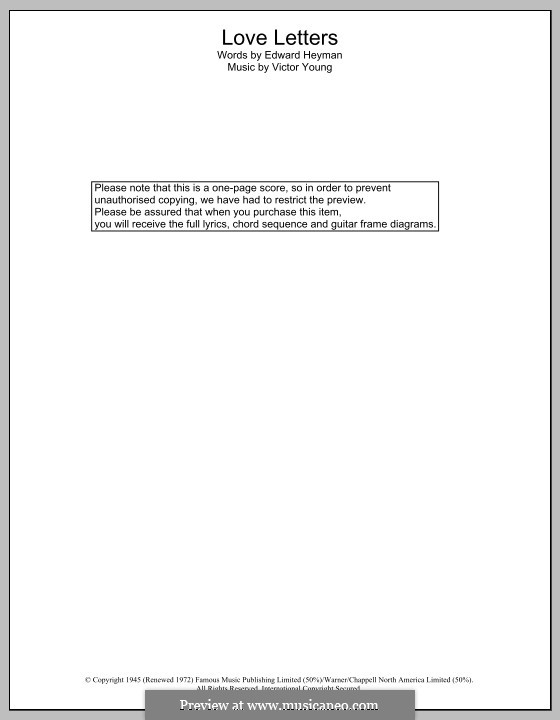 Love Letters by V. Young - sheet music on MusicaNeo