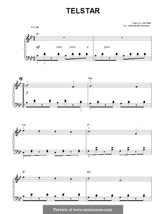 Telstar (The Tornados) by J. Meek - sheet music on MusicaNeo