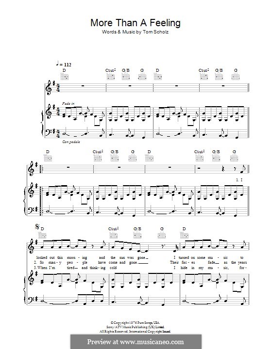 More Than a Feeling (Boston) by T. Scholz - sheet music on MusicaNeo