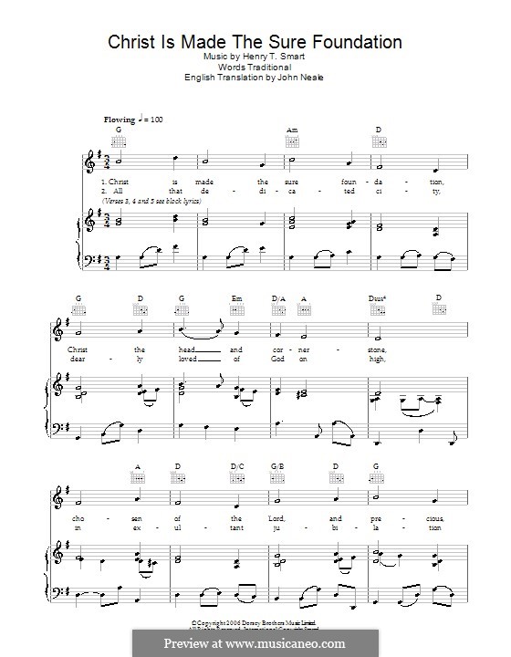 Christ Is Made the Sure Foundation by H. Smart - sheet music on MusicaNeo