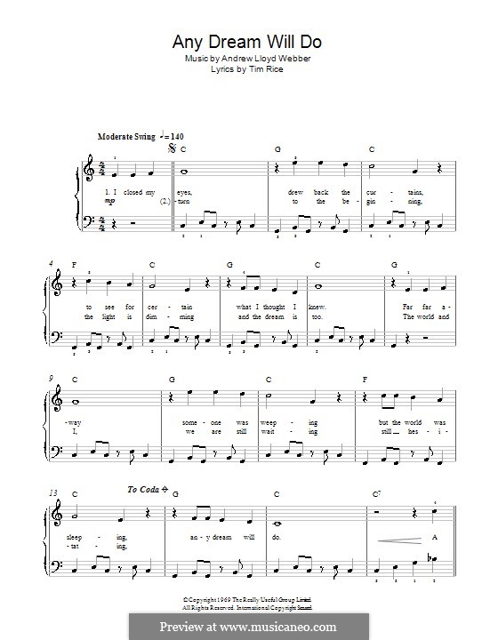 Any Dream Will Do (Joseph and The Amazing Technicolor Dreamcoat) by A.L ...