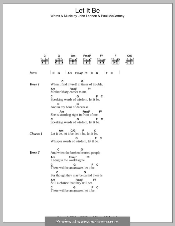 Vocal version (Let it Be (The Beatles)) by J. Lennon, P. McCartney on ...