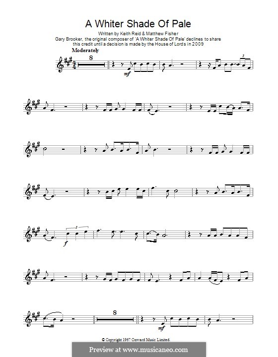 A Whiter Shade of Pale (Procol Harum) by G. Brooker on MusicaNeo